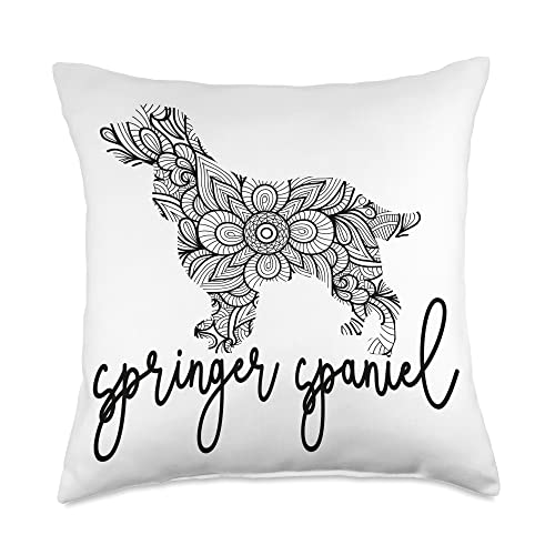 English Springer Spaniel Mom English Owner Springer Spaniel Lover Throw Pillow, 18x18, Multicolor