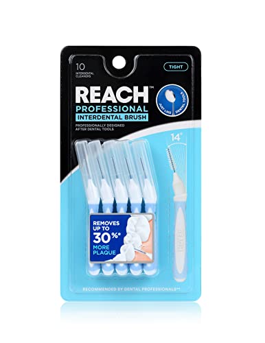 REACH Interdental Brush Tight 1.0mm | Removes up to 30% More Plaque | Special Designed for Gum Protection, PFAS Free | 10 Brushes