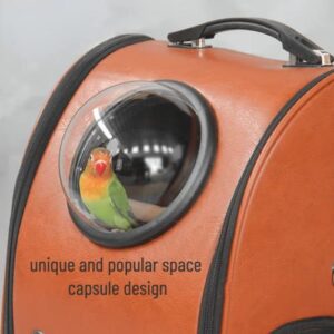 Barn Eleven Portable Travel Pet Carrier Backpack,Space Capsule Bubble Design,Waterproof Handbag Backpack for Small and Medium Birds Parrots Budgerigar Cockatiel