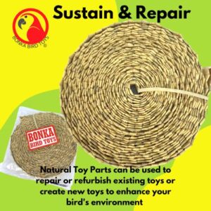 Bonka Bird Toys 3377 Palm Zig Zag Chain Roll 30 Feet Natural Woven Shredder Beak Busy Parrots Craft Part Toy Making Projects Cockatiels Parakeets Conures Amazons African Greys