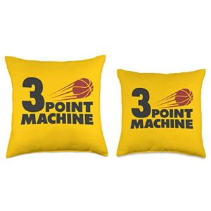 Funny Basketball Player Quotes Three Point Mashine Game Player Shooting Hoops Basketball Throw Pillow, 16x16, Multicolor