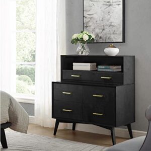 classic brands canton 2 drawer top storage hutch, black