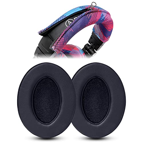 WC PadZ & BandZ Bundle - Replacement Earpads and Headband Cover for ATH M50X and M Series Headphones | Black & Speed Racer