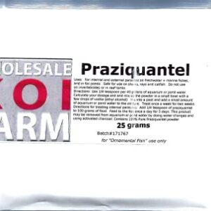 WholesaleKoiFarm Praziquantel for Ornamental Fish Health - Effective Treatment of Flukes and Other Infections in Koi and Aquarium Fish - (25 Gram)