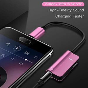 1Pc USB Type C to 3.5mm Jack Type C Audio Splitter Headphone Cable Earphone Aux 3.5 Adapter Charger USB-C (Pink, One Size)