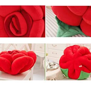 AZCHEN Flower Pillow Standard Throw Pillow Decorative Pillow Cushion Patio Furniture Cushions Home Chair Cushion (11.8inch, Red)