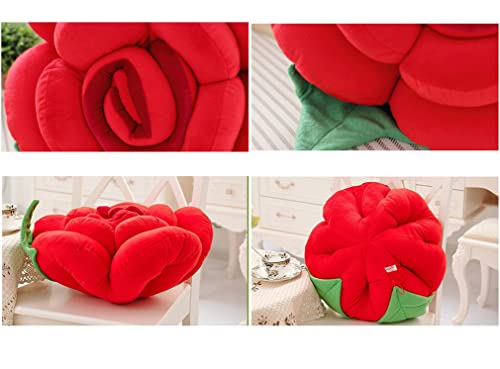 AZCHEN Flower Pillow Standard Throw Pillow Decorative Pillow Cushion Patio Furniture Cushions Home Chair Cushion (11.8inch, Red)