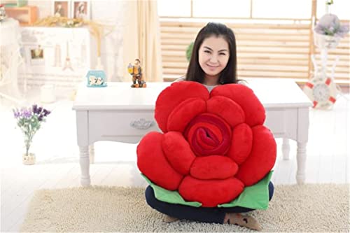 AZCHEN Flower Pillow Standard Throw Pillow Decorative Pillow Cushion Patio Furniture Cushions Home Chair Cushion (11.8inch, Red)