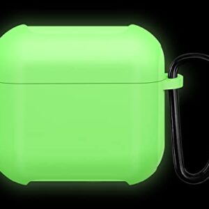 Geiomoo Silicone Case Compatible with Skullcandy Indy Evo, Protective Cover with Carabiner (Only for Indy Evo Luminous Green)