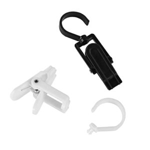 40 PCS Super Strong Plastic Swivel Hooks Clip, 720°Swivel Hanging Hooks Home Swivel Laundry Clips Curtain Clips Clothes Pins for Storaging ClothesHat, 4.13 Inches (Black+White)