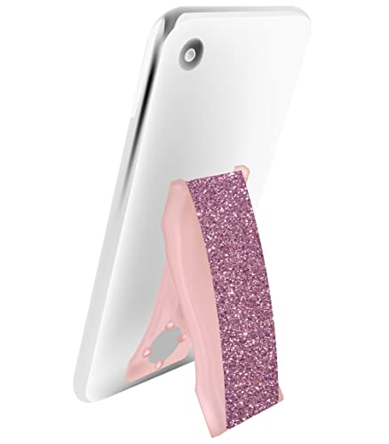 LoveHandle PRO Premium Phone Grip - Phone Strap - Magnetic Phone Mount and Kickstand for Smartphone and Tablet - Pink Glitter