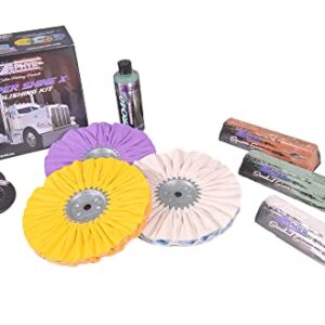 Zephyr Custom Polishing Products Super Shine X Aluminum Polishing Kit with Buffing Pads and Polishing Compound, for Big Rigs, Pontoons, and Aluminum Wheels