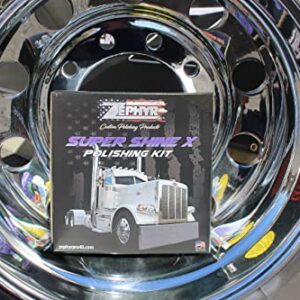 Zephyr Custom Polishing Products Super Shine X Aluminum Polishing Kit with Buffing Pads and Polishing Compound, for Big Rigs, Pontoons, and Aluminum Wheels