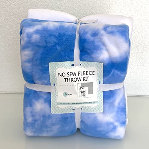 Shibori Tie Dye Anti-Pill Premium No-Sew Throw Fleece Fabric Kit (50x60)