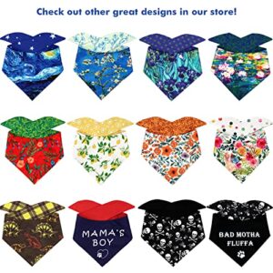 Reversible Dog Bandanas. Soft & Durable Fabric Bibs Kerchief Scarfs. Curved Neckline & Adjustable Fit. Designs for Boys & Girls for Small Medium Large Breed. Essential Pet Accessories