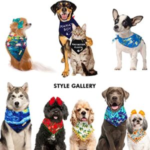 Reversible Dog Bandanas. Soft & Durable Fabric Bibs Kerchief Scarfs. Curved Neckline & Adjustable Fit. Designs for Boys & Girls for Small Medium Large Breed. Essential Pet Accessories