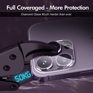 Hlija 3PCS Rear Back Camera Lens Protector Tempered Glass for iPhone 14 Pro/ 14 Pro Max - HD Clear Full Coverage Guard