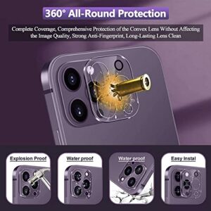 Hlija 3PCS Rear Back Camera Lens Protector Tempered Glass for iPhone 14 Pro/ 14 Pro Max - HD Clear Full Coverage Guard