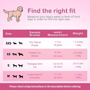 Flying Paws Disposable Female Dog Diapers, Puppy Diapers with Adjustable Elastic Waistline for Female Dog or Cat in Heat, Incontinence，Diaper with Wetness Indicator.… (XXS-10 Count)