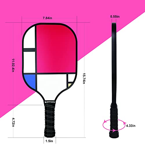 Pickleball Paddles - Pickleball Set of 4 Paddles,Pickle Ball raquette Set 4 Graphite Pickleball Rackets Set Includes Paddle Set of 4, 4 Balls,1 Bag & 4 Pickleball Grip