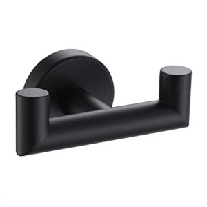 orlif double towel hook，black sus304 stainless steel robe hook wall mounted bath towel hanger towel holder coat hook for bathroom, kitchen, bedroom, hotel…