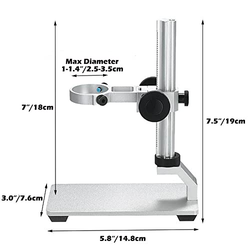 Ninyoon Universal Microscope Stand Pro, Stable Professional Aluminum Alloy Scope Base Holder Support Bracket for Max Diameter 1.4" USB Digital Wireless WiFi Microscope Endoscope Magnifier Camera