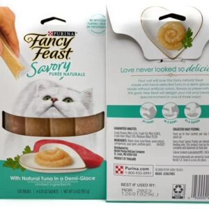 Fancy Feast Savory Purée Naturals With Natural Tuna In A Demi-Glace Cat Treats