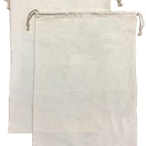 Cotton Canvas Heavy Duty Laundry Bags - 2 PCS - Natural Cotton - Versatile Multi Use - 19.7"x 27.6" - Ideal for Home, Hotels, Rental Spaces, Vacation Homes, College Dorm & Travel