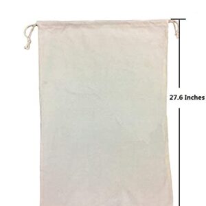 Cotton Canvas Heavy Duty Laundry Bags - 2 PCS - Natural Cotton - Versatile Multi Use - 19.7"x 27.6" - Ideal for Home, Hotels, Rental Spaces, Vacation Homes, College Dorm & Travel