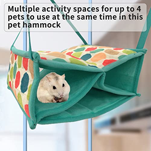 PINVNBY Hamster Hammock Warm Ferret Bed Cage Accessories Hanging Sugar Glider Bunkbed Swinging Bedding Cage Toy Cage Chinchilla Double-Layer Hideout for Rat Squirrel Parrot Kitten