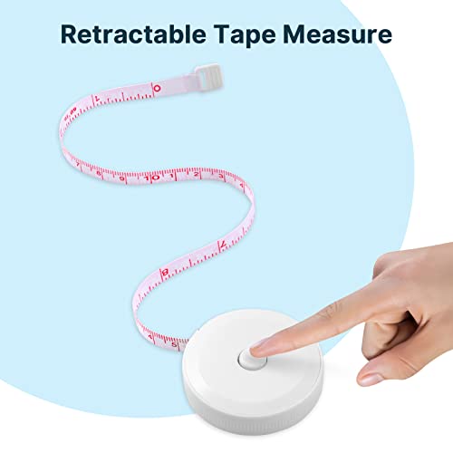 Tape Measure, 5 Pack Measuring Tape for Body Measurements Weight Loss, Retractable Sewing Fabric Cloth Tailor Waist Soft Small Pink Tape Measure Body Measuring Tape, 150cm/60inch