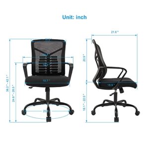 EnjoySeating Home Office Desk Chairs,Ergonomic Mesh Chair with Lumbar Support Adjustable Height Swivel Computer Task Chair