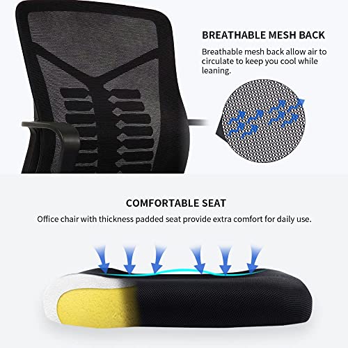 EnjoySeating Home Office Desk Chairs,Ergonomic Mesh Chair with Lumbar Support Adjustable Height Swivel Computer Task Chair