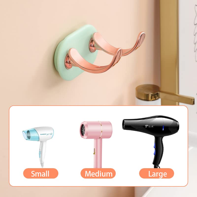 NOVAGLORY Hair Dryer Holder, Bathroom Hair Dryer Holder, Self Adhesive Hair Care Tools Holder Wall Mount,Bathroom Hair Accessories Organizer,Blow Dryer Holder No Drilling (White)