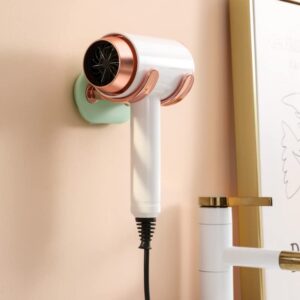 NOVAGLORY Hair Dryer Holder, Bathroom Hair Dryer Holder, Self Adhesive Hair Care Tools Holder Wall Mount,Bathroom Hair Accessories Organizer,Blow Dryer Holder No Drilling (White)