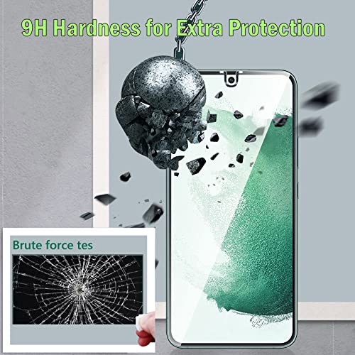 Jeywiry 3 Pack Screen Protector for Samsung Galaxy S22 Plus/S22+ 5G 6.6" [Not Fit for Galaxy S22 5G] with 3 Pack Tempered Glass Camera Lens Protector, Ultra HD, 9H Hardness, Anti Scratch, Easy Install