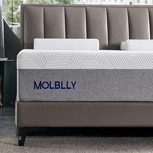 Molblly Queen Mattress, 10 inch Gel Memory Foam Queen Size Mattress in a Box, Medium Firm Bed Mattress Queen, Cool Sleep & Comfy Support, 10 Year Support