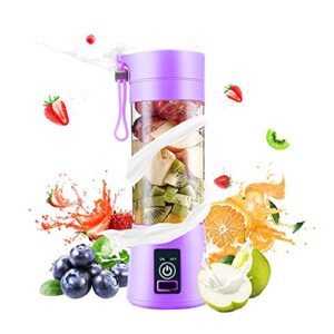 portable blender, personal sizes juice blenders shake, mini smoothie jucier blender cups for shakes and smoothies, electric usb rechargeable juicer machine, portable smoothie maker blender jet with 6 blades(purple)