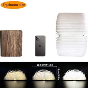 MWrouqfur Wooden Book Light, Novelty Folding Book Lamp, Folding Night Light, USB Rechargeable Wooden Table Lamp, Magnetic Design - Creative Gift Home Office Decor for Family Girlfriend