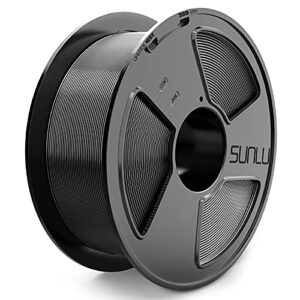 sunlu pla 3d printer filament neat spool, pla filament 1.75mm dimensional accuracy +/- 0.02mm, 1kg(2.2lbs), reusable masterspool, black