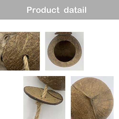 MUYG Crested Gecko Coconut Hut,Leopard Gecko Natural Coco Shell Den Reptiles Habitat Durable Hanging Cave Hideouts Plants Climbing Decoration for Amphibians and Small Animals(4 Pcs)