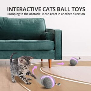 VANLYTPET Cat Automatic Toy : Interactive Cat Toys Ball with Bell Smart Cat Toys for Indoor Cat Kitten, Kitten Moving Bouncing Rolling Ball with Lights