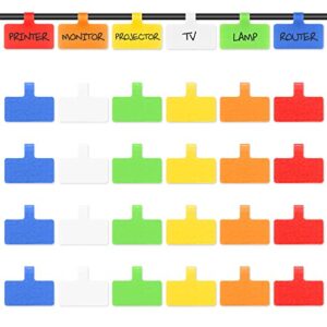 trilancer cable cord labels large size, for organizing wires and identification, multicolored handwriting cable tags, reusable with multiple uses - 24 pcs