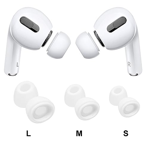 3 Pairs AirPods Pro Ear Tips Replacement for AirPods Pro, Silicon Earbuds Tips with Noise Reduction Hole, Fit in The Charging Case