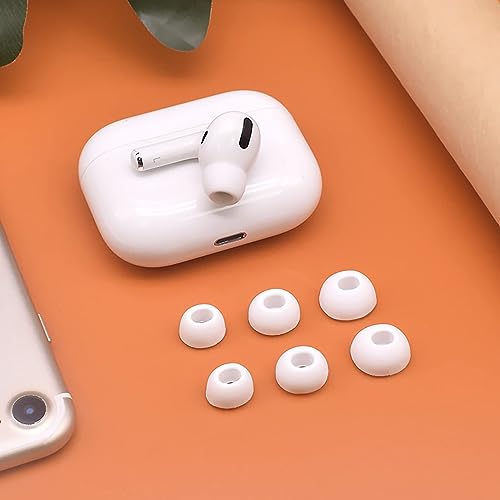 3 Pairs AirPods Pro Ear Tips Replacement for AirPods Pro, Silicon Earbuds Tips with Noise Reduction Hole, Fit in The Charging Case