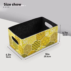 Geometric Honey Storage Basket Felt Storage Bin Collapsible Shelves Basket Toy Storage Box Organizer for Kids Bedroom Magazine