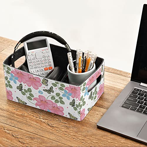 Beautiful Butterfly Storage Basket Felt Storage Bin Collapsible Felt Storage Convenient Box Organizer for Clothes Towels Magazine