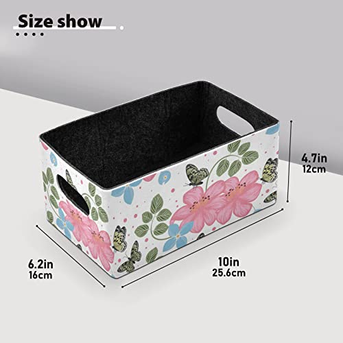 Beautiful Butterfly Storage Basket Felt Storage Bin Collapsible Felt Storage Convenient Box Organizer for Clothes Towels Magazine