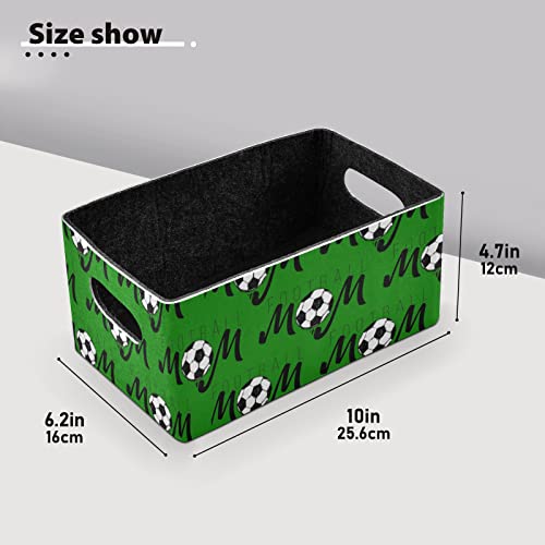 Football Mom Sign Storage Basket Felt Storage Bin Collapsible Felt Storage Cloth Baskets Containers Organizer for Kids Bedroom Magazine