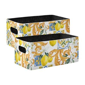 lemon storage basket felt storage bin collapsible shelves basket empty gift baskets organizer for pet supplies magazine